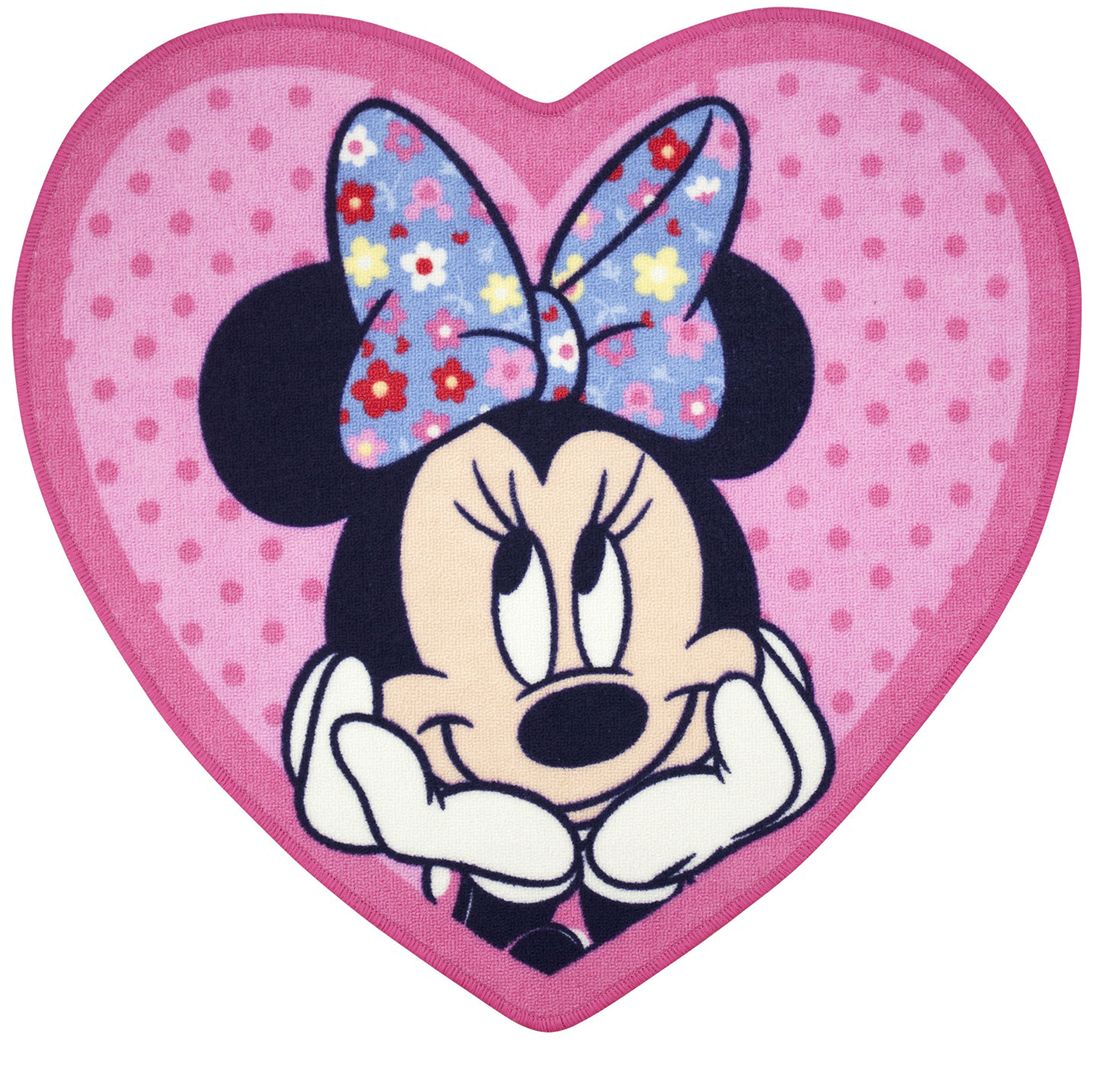 DISNEY MINNIE MOUSE SHOPAHOLIC HEART SHAPED PINK RUG FOR GIRLS BEDROOM ...