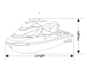 Jetski Cover Large 2.93-3.13m PWC Sea Doo Yamaha Kawasaki Wave Runner ...