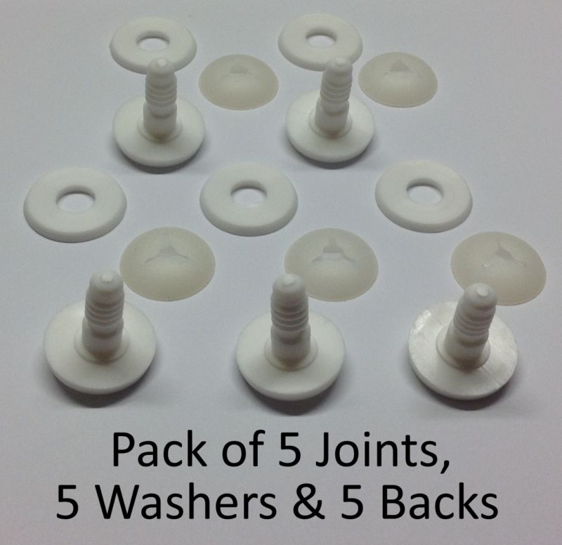 Joints for Soft Toys, Dolls & Teddy Crafts - All sizes Plastic 3 Part ...