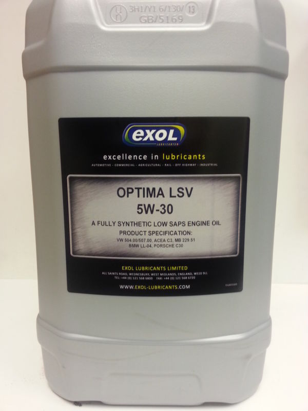 EXOL FULLY SYNTHETIC ENGINE OIL 5W/30 20 LTR VW POLO 507 SPEC VW ...