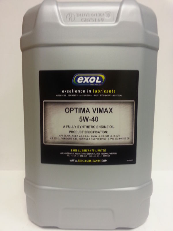 EXOL FULLY SYNTHETIC 5W40 ENGINE OIL 20 LITRES PREMIUM QUALITY BRAND ...